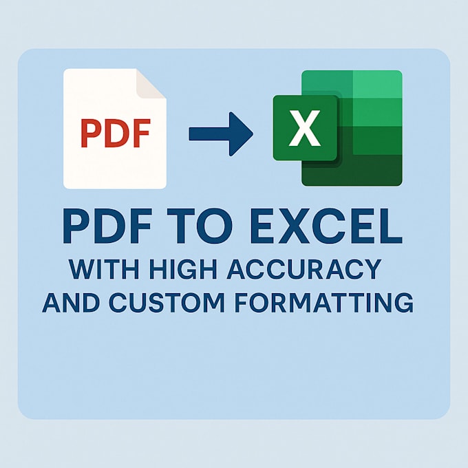 Convert pdf to excel with accuracy and formatting by Akshatsbidata | Fiverr
