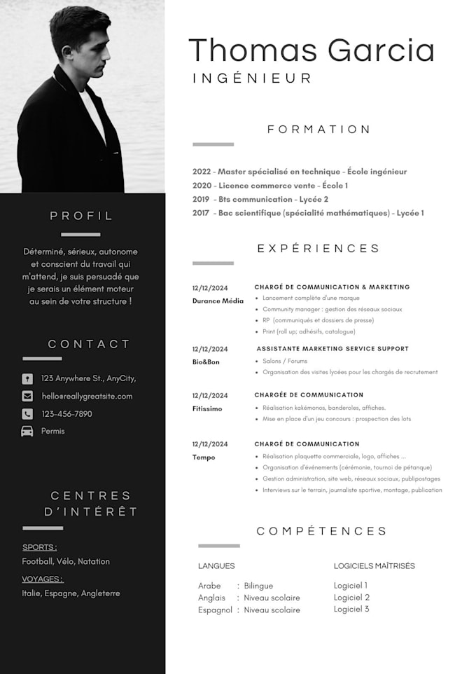 Perfect resume cv in french and english by Laura_kozlowski | Fiverr