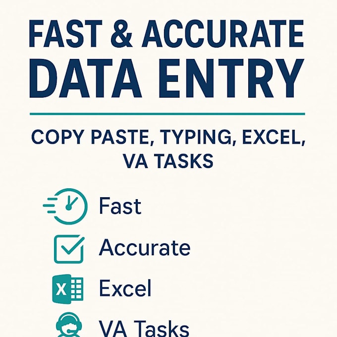 Do accurate data entry, typing, copy paste, and excel work by Niyamjain385 | Fiverr