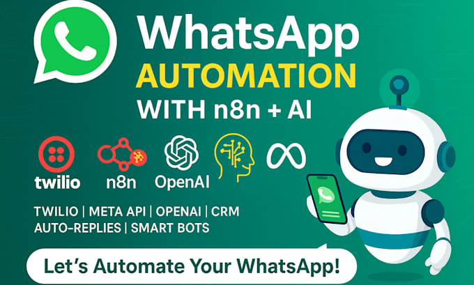 N8n whatsapp automation, whatsapp chatbot, open ai, twilio, meta cloud api, waba by Jeremy ...