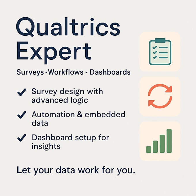 Build and optimize your qualtrics surveys, dashboards, and workflows by Romydorola | Fiverr