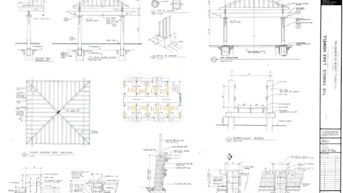 Architectural and construction drawing 2d floor plan residential house ...