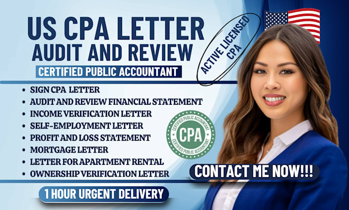 Do us cpa profit loss, sign us cpa letter, income verification, notary ...