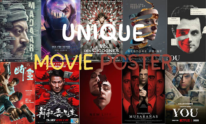 Illustrate unique movie poster cinematic film poster netflix style for ...