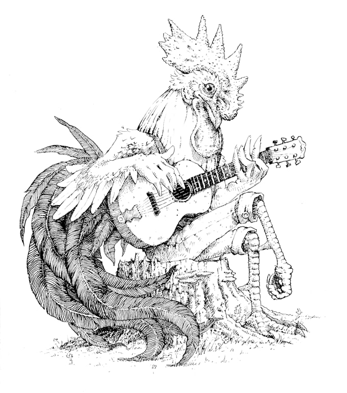 Draw detailed traditional ink illustrations by Checkerworks | Fiverr