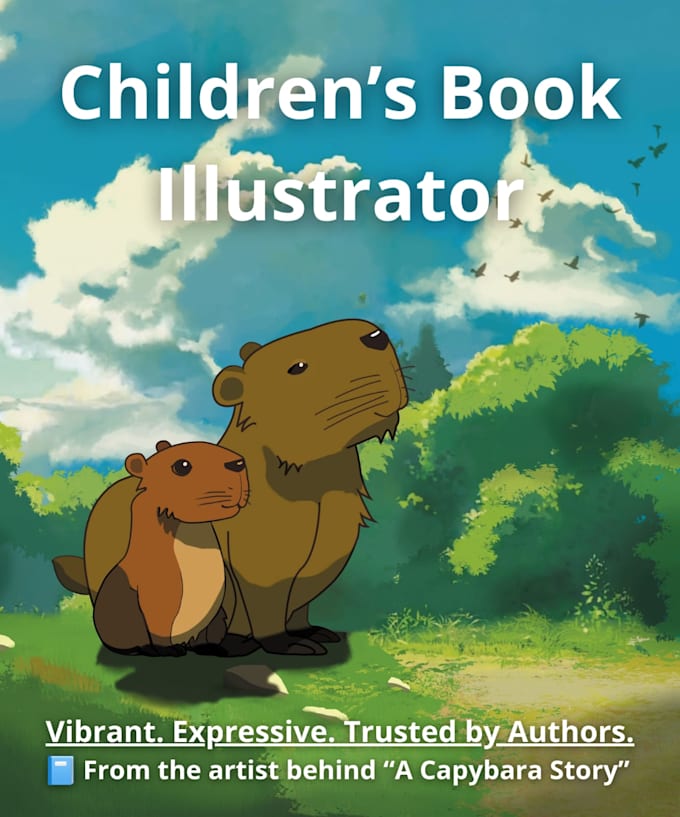 Create vibrant illustrations for children books like in a capybara story by D_mule_91 | Fiverr