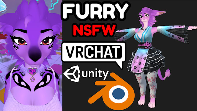 Diseña un avatar furry vrchat personalizado o un modelo 3d de vtuber ...