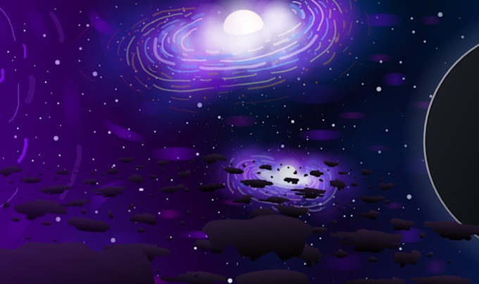 Draw a detailed space related background by Jors_vector_art | Fiverr