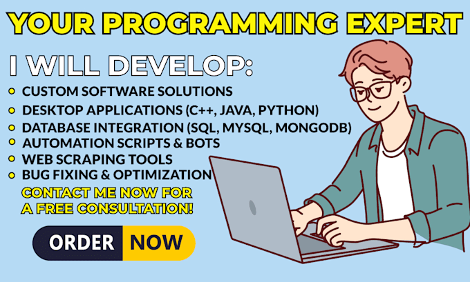 Python java c plus plus python and github programmer by Kachoazadar | Fiverr