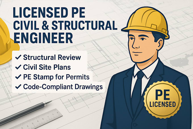 Do civil and structural engineering review and stamp with civil engineering pe by Archiee_george ...