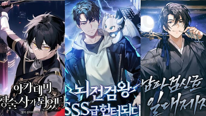 Draw anime, webtoon, book cover design shonen, web novel, comic ...