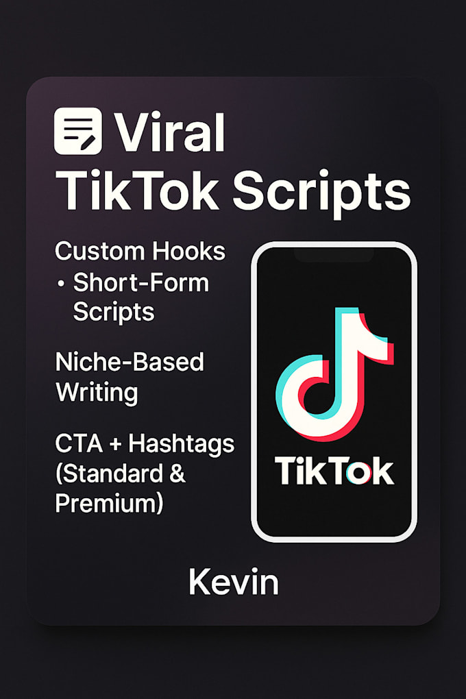 Write viral tiktok scripts that hook and grow your audience by Kevinkonschak | Fiverr