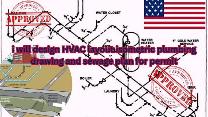 Design hvac layout plumbing isometric drainage permit drawing by Engr ...