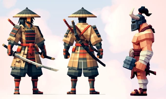 Model and rig stylized low poly characters for games and animations in ...