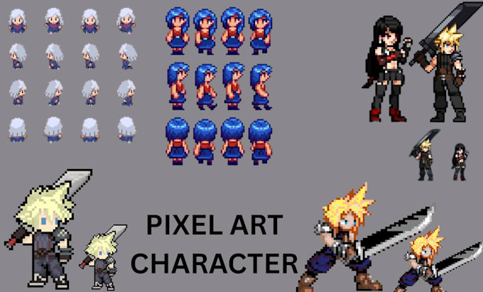 2d retro pixel art characters, pixel art animation, sprite sheet, retro ...