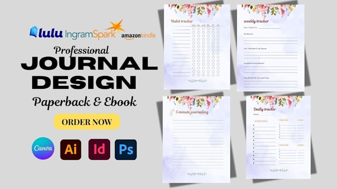 Design canva editable journal, amazon planner, digital workbook ...