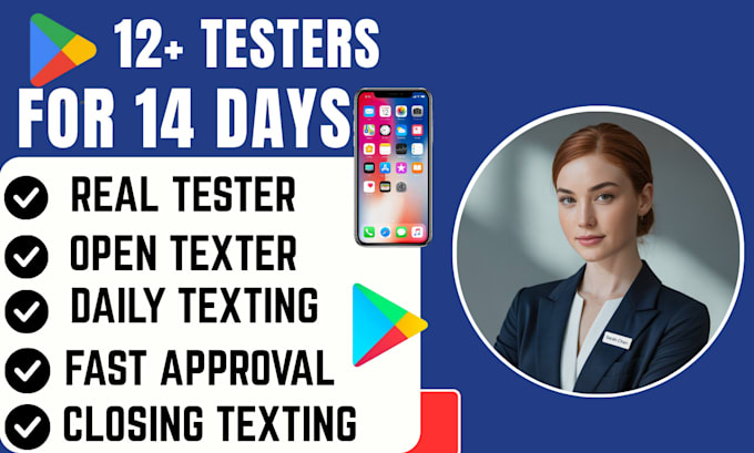 Provide 12 app testers or 20 testers for google play closed testing app ...