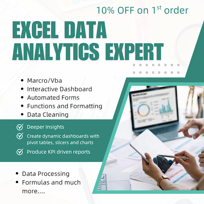 Create a custom excel dashboard with charts and kpis by Beenishy111 | Fiverr