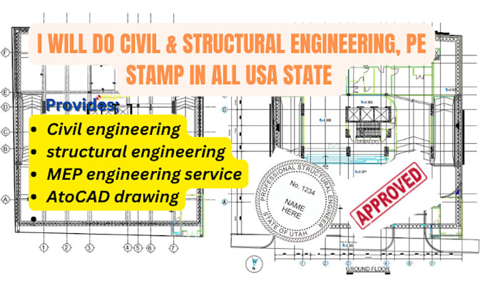 Licensed architect structural engineering pe stamp in washington ...