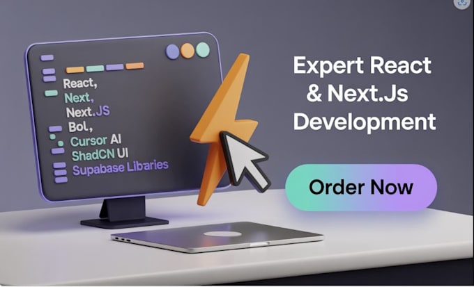 Build react next js using bolt, lovable, v0, cursor ai, shadcn ui, superbase by Denhuaff | Fiverr