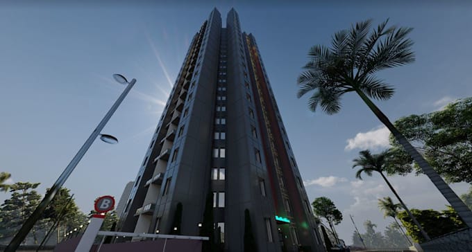 3d render highrise building,sky scrapper,mockup,condo house,landscape ...