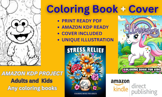 Create a custom coloring book for amazon kdp low content book project ...