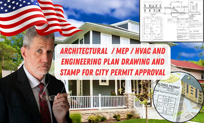 Draw and stamp architectural drawing mep hvac engineering plan for city ...