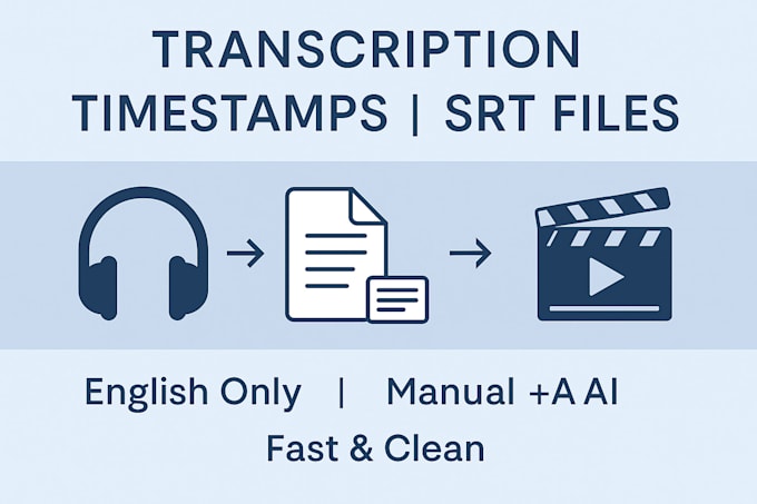 Transcribe audio or video to text with timestamps and srt subtitles by Worksync_ganesh | Fiverr