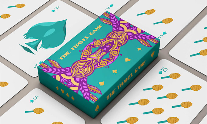 Design custom 52 deck of playing card game, card illustration, card box ...