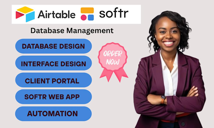 Airtable database automation, interface design softr web app client portal form by Treasure_data ...