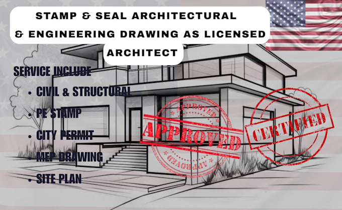 Provide pe stamp review architectural drawings for city permit approval in us by Brandy_mitchell ...