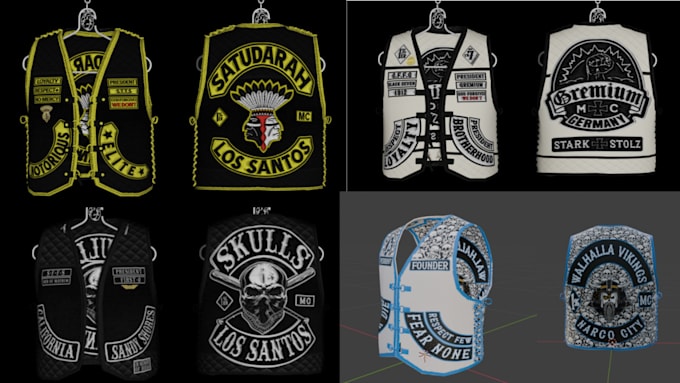 Do custom fivem clothings mc kuttes ,fivem mlo fivem eup biker vests ...