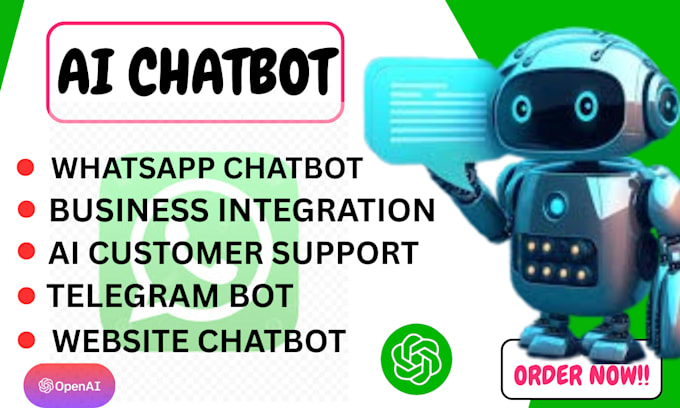 Create website chatbot, integrate ai chatbot with whatsapp telegram bot discord by Davidstone828 ...