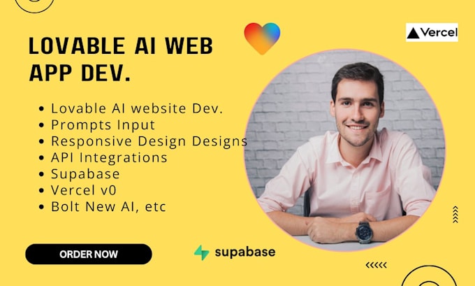 Build lovable ai vercel v0 bolt new base44 website, replit web app dev supabase by Steve_watson1 ...