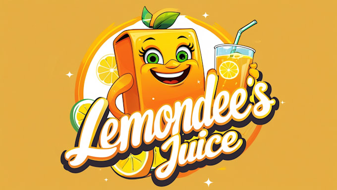 Do orange drink lemonade mascot logo in my style by Youne_lemas | Fiverr