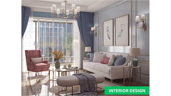 Interior design living room, dining room, home decorator, 3d renders with vr by Studio_moto | Fiverr