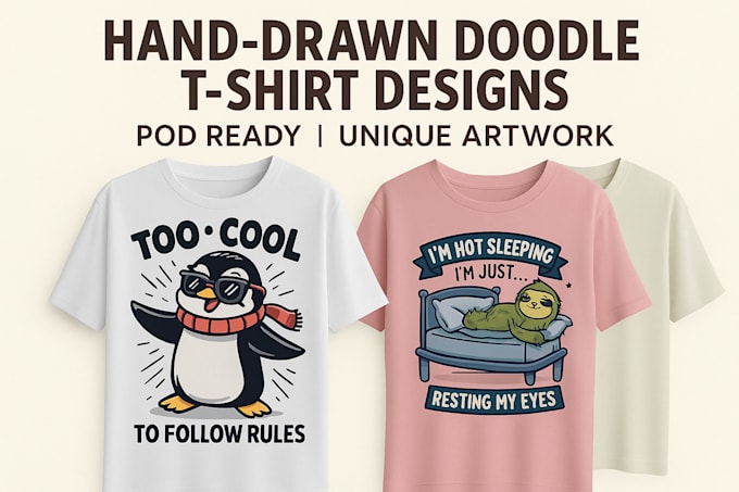 Funny doodle t shirt design by Mahabub279 | Fiverr