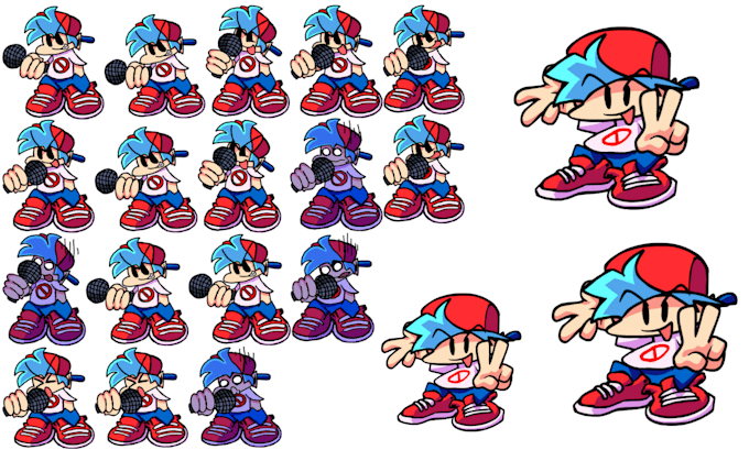 Create character sprite sheet animation for friday night funkin mod by ...