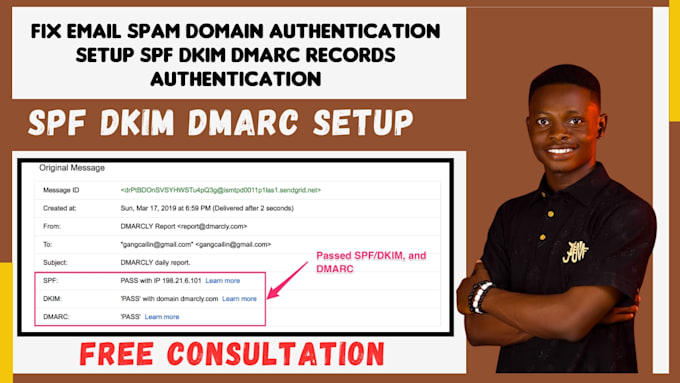 Fix Email Spam Domain Authentication Setup Spf Dkim Dmarc Records Authentication By Rayhighlevel