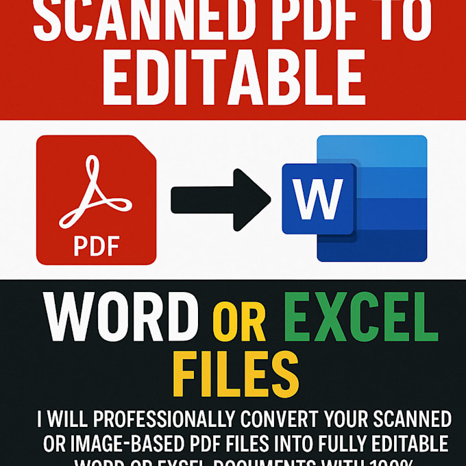 Convert your scanned pdf documents into fully editable word or excel doc by Iamvarunsahu | Fiverr