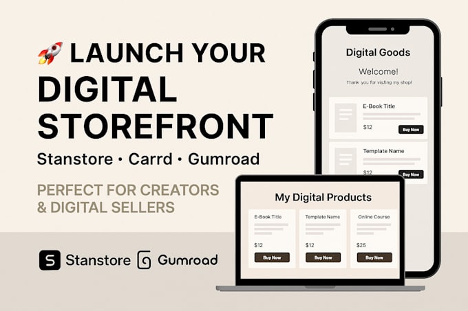 Customize your stanstore, carrd, or gumroad digital storefront by ...