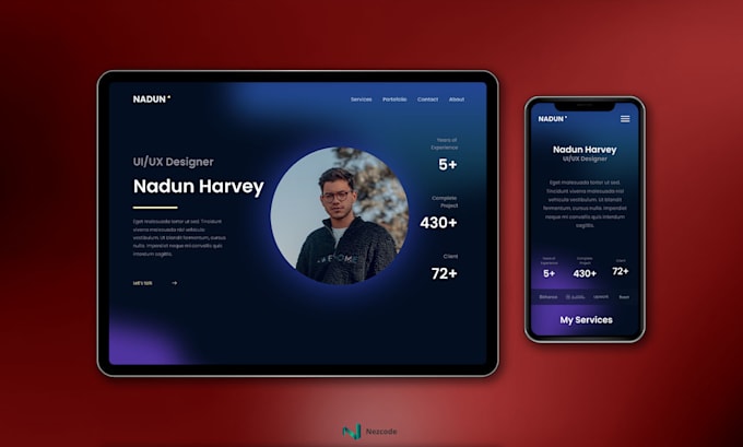 Create a modern and responsive portfolio website with react by Nezcode ...