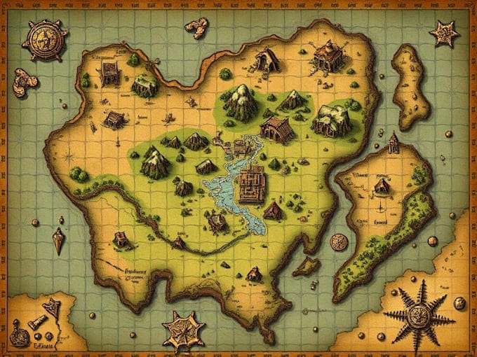Draw a detailed fantasy world map, battle map for your dnd and rpgs ...