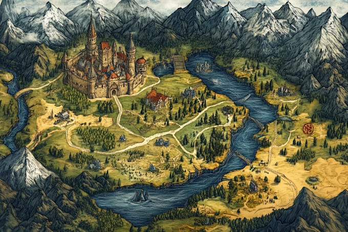 Draw your fantasy city map by Shelbyrozco | Fiverr