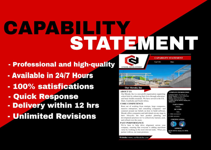 Design a professional capability statement by Arubaarain | Fiverr
