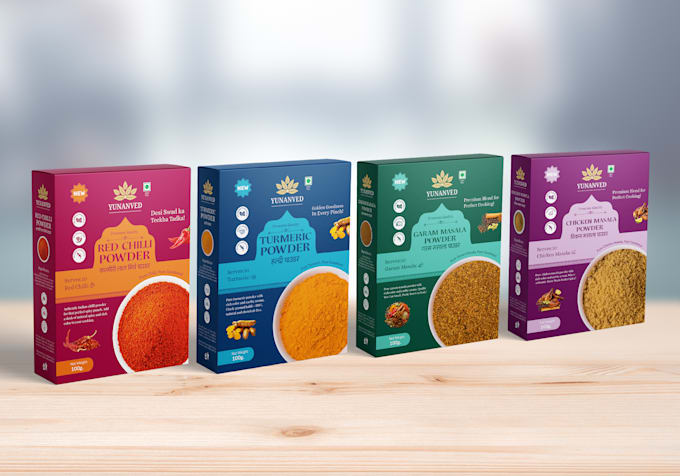 Box spices packaging design by Poonam_sharma_p | Fiverr