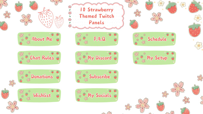 Create custom themed twitch panels for streamers by Lauribee | Fiverr