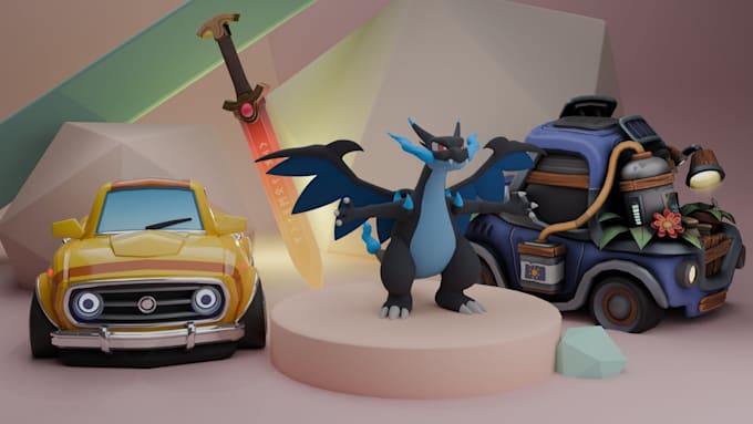 Create low poly style 3d models for games,web, or animation by ...