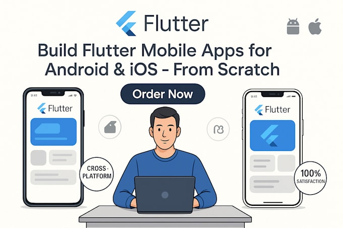 Develop a full flutter mobile app for android and ios by Ifanddev | Fiverr