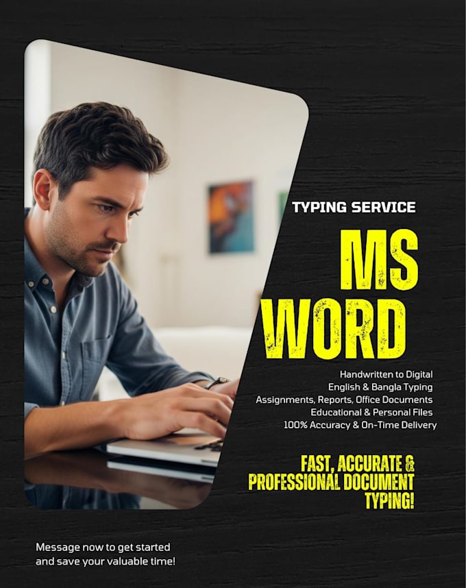 Do fast and accurate ms word typing by Samikhandokar | Fiverr